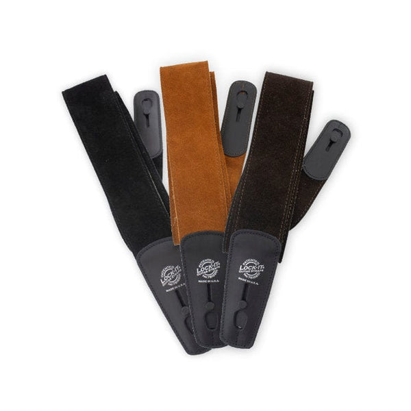 Lock-it 2.75" Wide Suede Guitar Strap with Built-in Locks - Guitars on Main